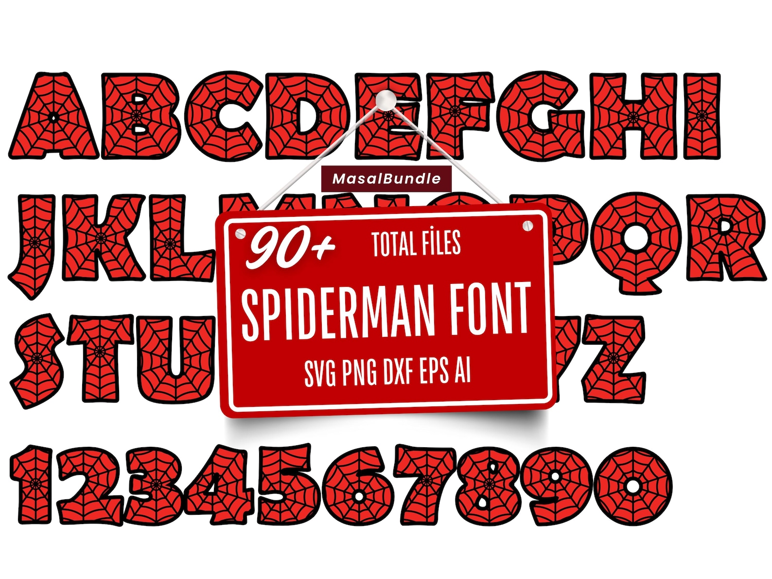 Spiderman Font SVG Bundle, Superhero Alphabet (digital Files) - Etsy