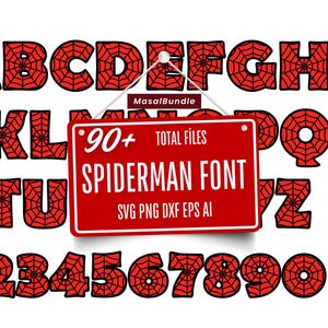 Spiderman Font SVG Bundle, Superhero Alphabet (digital Files) - Etsy