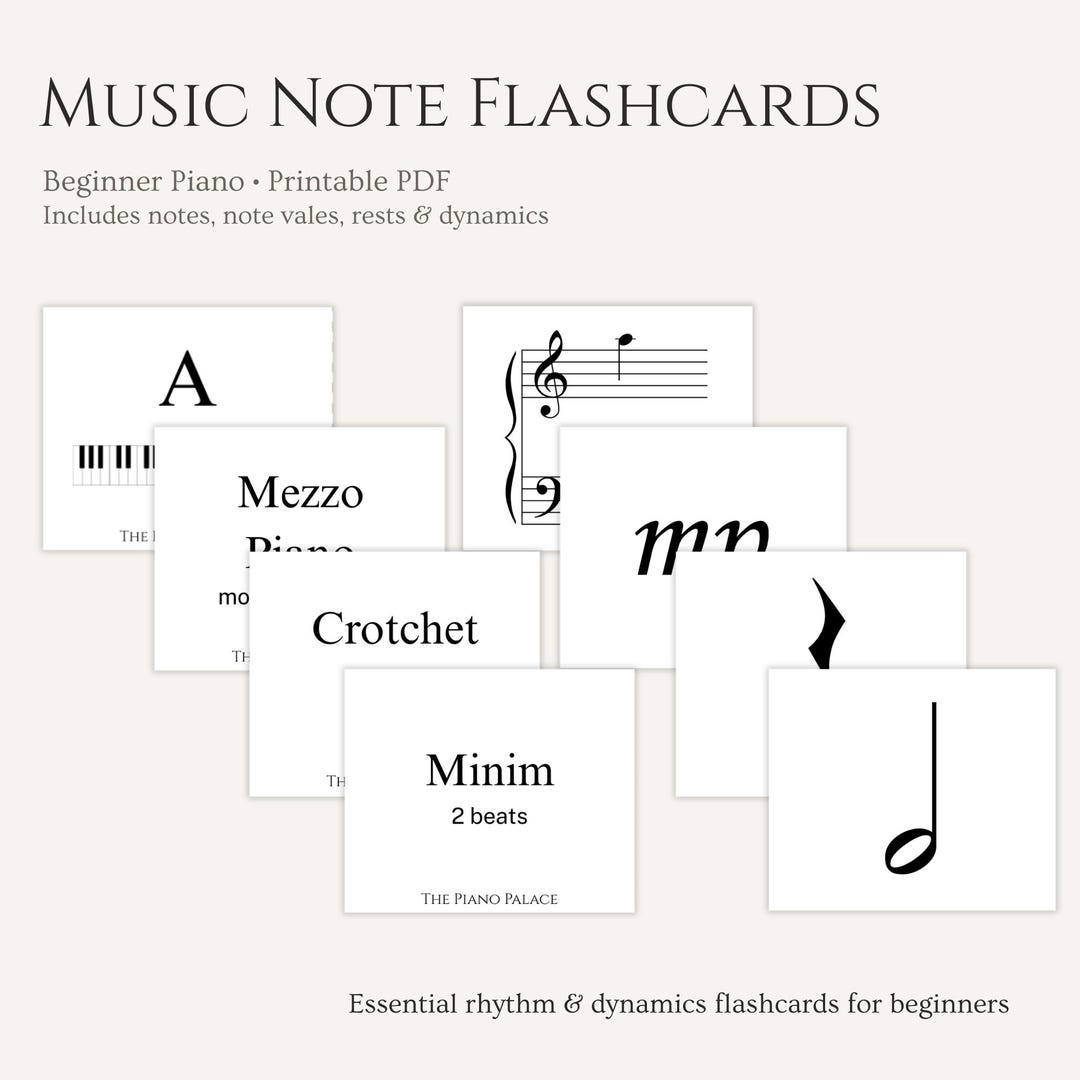 Music Note Flashcards - Etsy