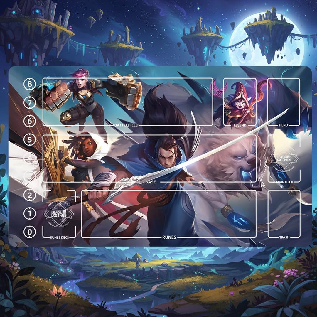 League of Legends Riftbound Playmat – Yasuo Vi Senna Lulu Volibear TCG ...