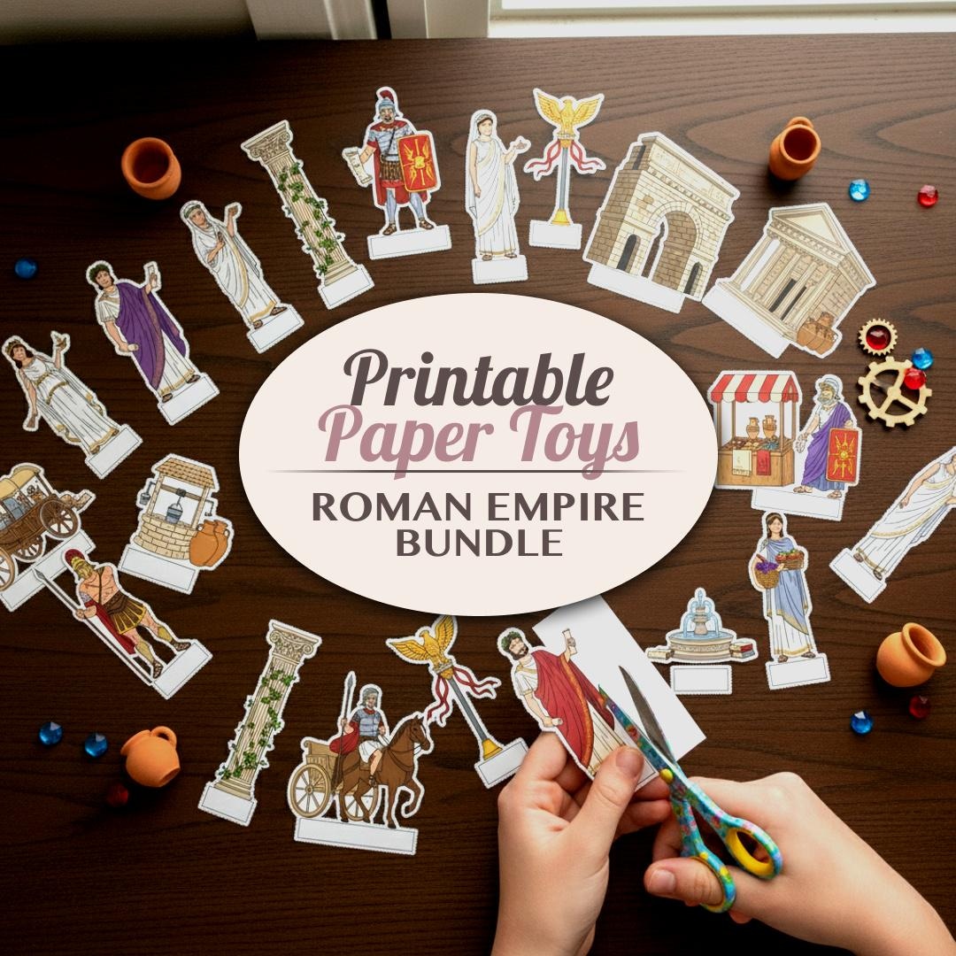 Roman Empire Printable Paper Toy Bundle - Ancient History Cutouts Craft ...