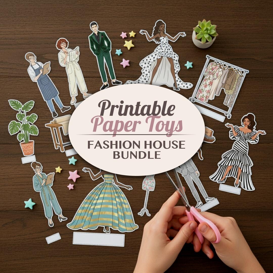 Printable Fashion House Diorama Kit | Paper Craft Activity Bundle | Cut ...
