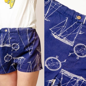 1950s Nautical Shorts Novelty Print Cotton Boat Swim Shorts - Etsy