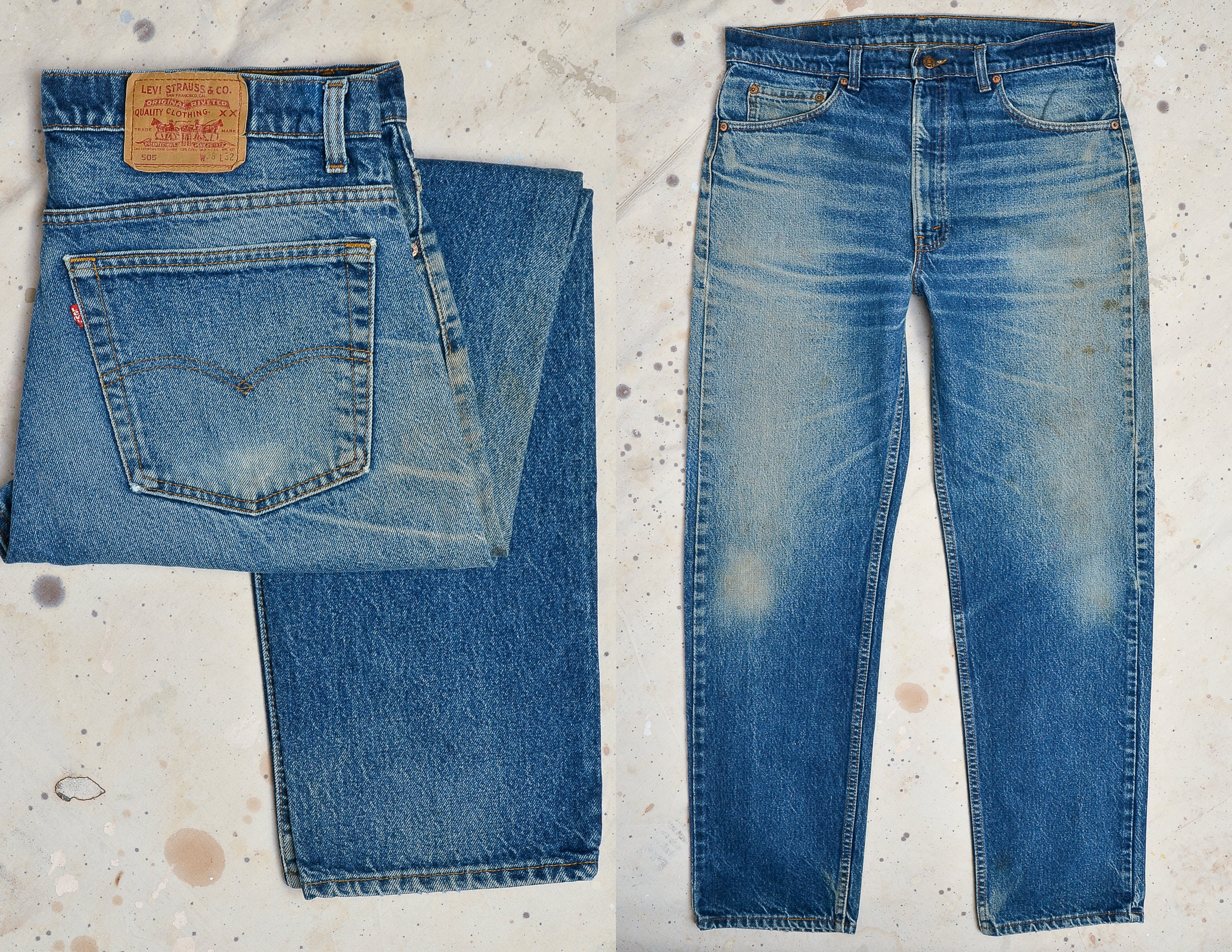Vintage Levis 505 USA Red Tag Blue Denim High Waisted Jean Vintage Levis 505 USA Red Tag Blue Denim High Waisted Jean
