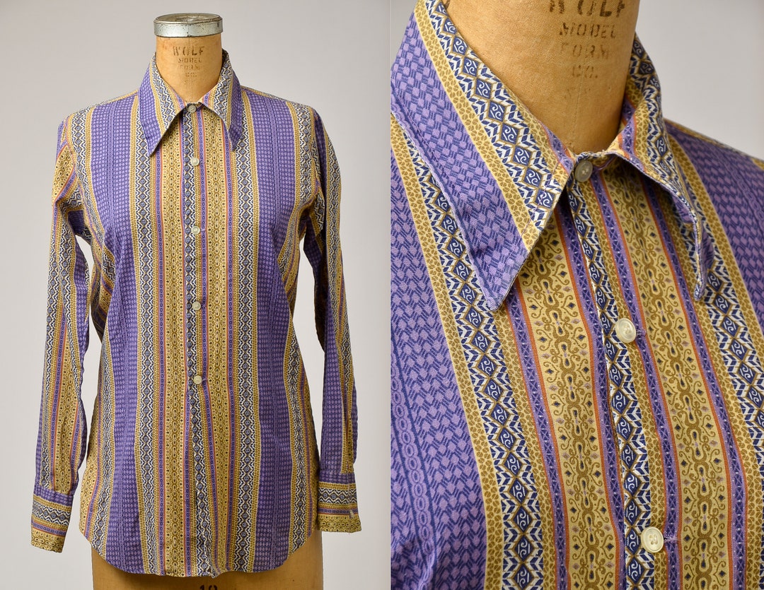 1960s Bohemian Beatnik All Over Batik Print Button Down Shirt - Etsy