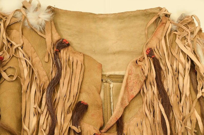 Vintage Native American Chief Jacket Hand Beaded with Hair | Etsy