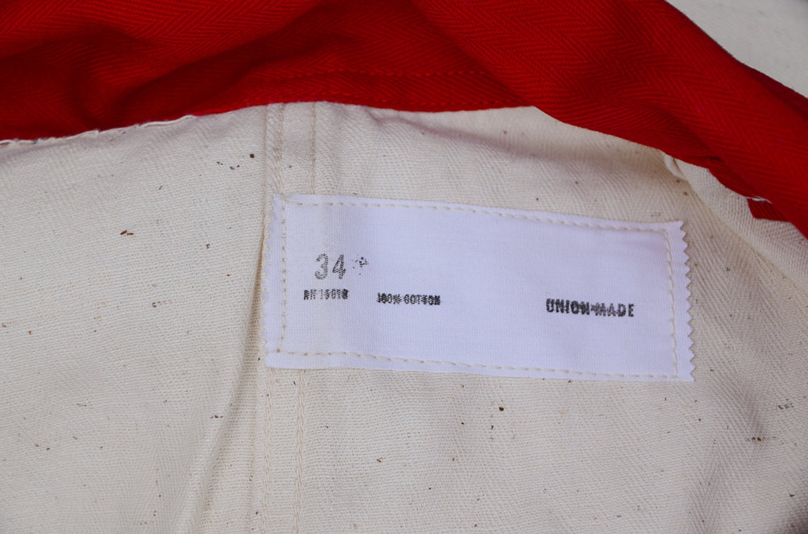 Vintage Mechanics Jumpsuit Herringbone Denim Deadstock Union Made Red ...