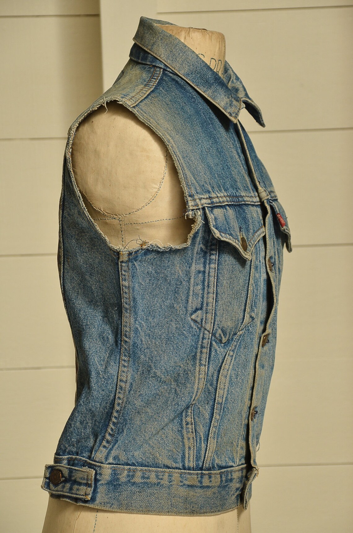 80s Levis Jean Vest Hand Painted Hesher Metal Vest | Etsy