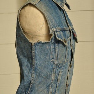 80s Levis Jean Vest Hand Painted Hesher Metal Vest - Etsy