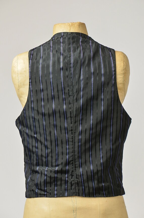 1930s Vest Black Wool Slant Pocket Western Vest - Gem