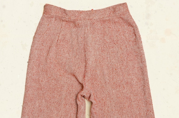 1970s Knit Pants High Waisted Red Wool Flared Glam 23… - Gem