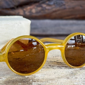 1960s Yellow Round Sunglasses 1930s Style Circle Glasses - Etsy