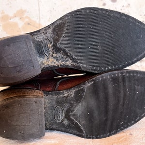 Vintage Stitched Packer Boots Tall Lace up Leather Stacked Heel Work ...