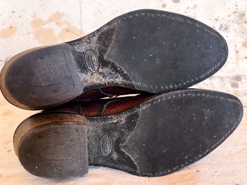 Vintage Stitched Packer Boots Tall Lace up Leather Stacked - Etsy