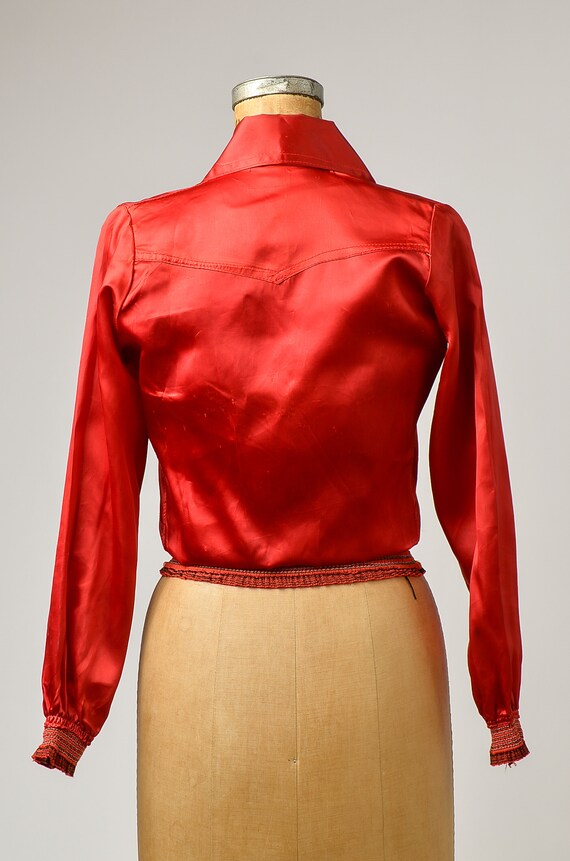 1970s T. Rex Marc Bolan Red Satin Bomber Jacket - Gem