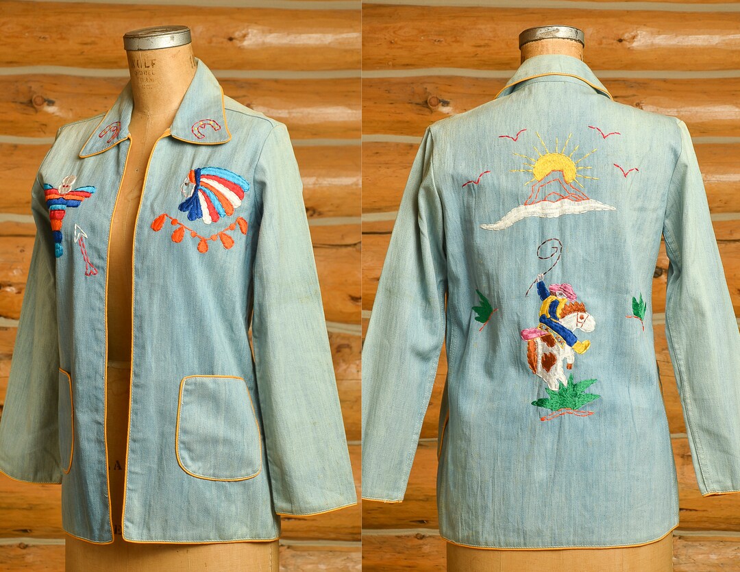 1970s Marshall Lester Embroidered Jean Jacket Funk N Flash Hippie ...