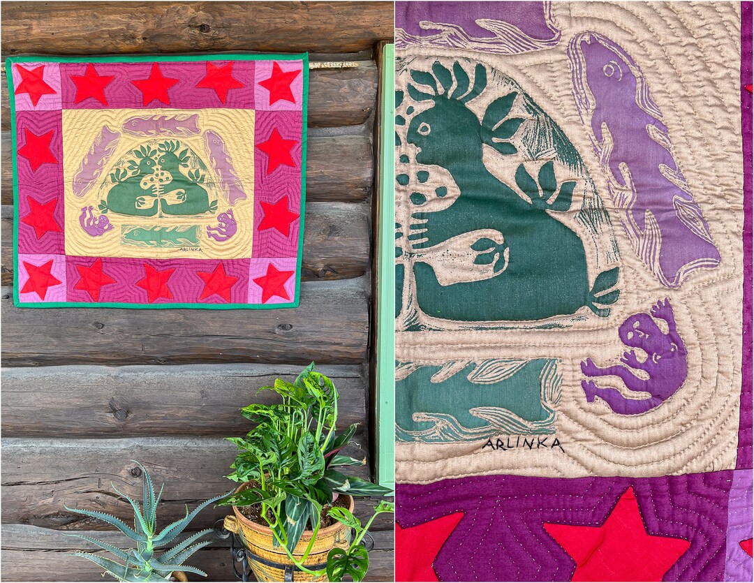 Vintage Eskimo Mythology Quilt Tapestry Arlinka Blair Fiber - Etsy