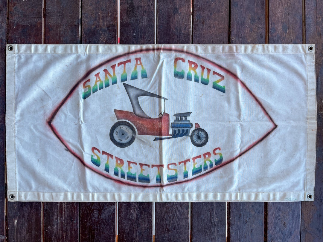 1960s Car Club Banner Santa Cruz Streetsters Hand Painted by Alton ...