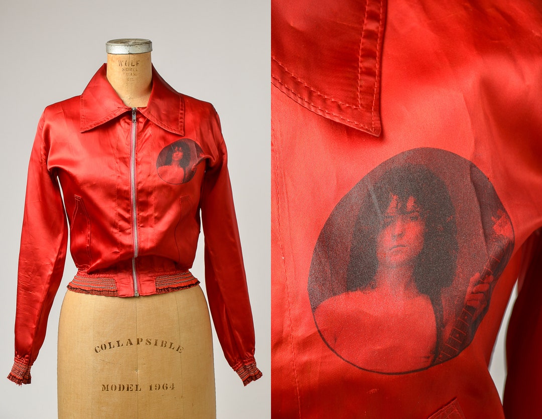 1970s T. Rex Marc Bolan Red Satin Bomber Jacket - Etsy