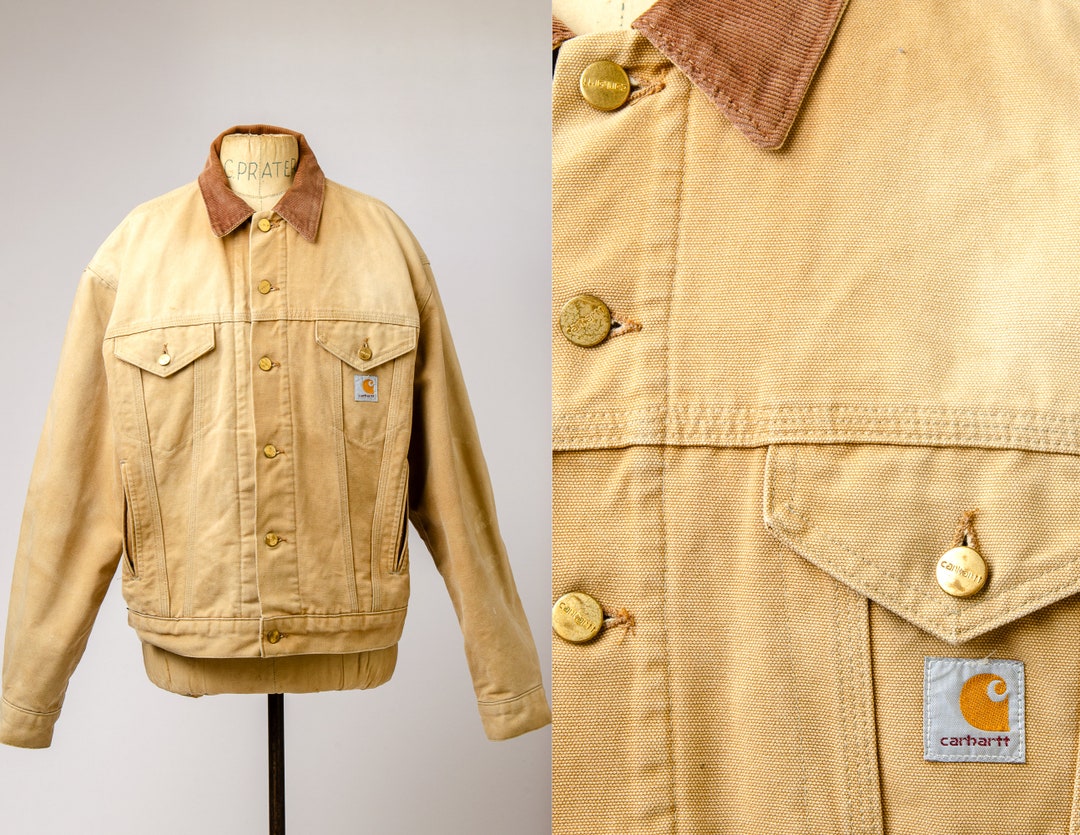 Vintage Carhartt Trucker Jacket USA Denim W/ Quilted Liner Jean Jacket ...