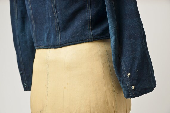 1940s Japanese Indigo School Uniform Crop Jacket - Gem