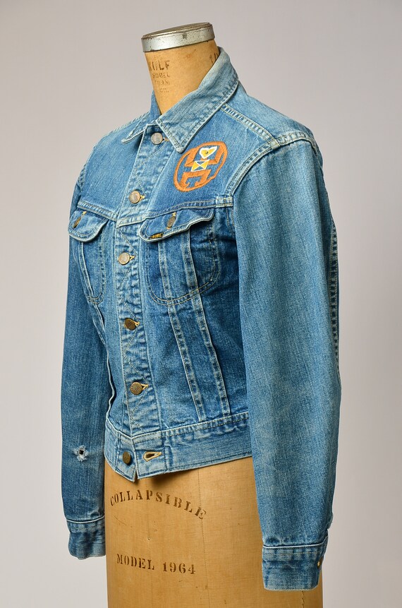 1960s Embroidered Lee Indigo Sanforized Denim Jean Ja… - Gem