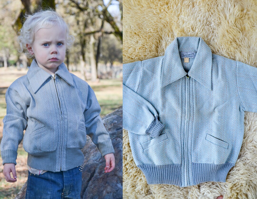 1950s Deadstock Wool Ricky Jacket Blue Plaid Brunswick Bomber Jacket ...