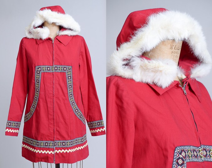 60s Eskimo Parka Arctic Rabbit Fur Hooded Winter Parka Jacket - Etsy