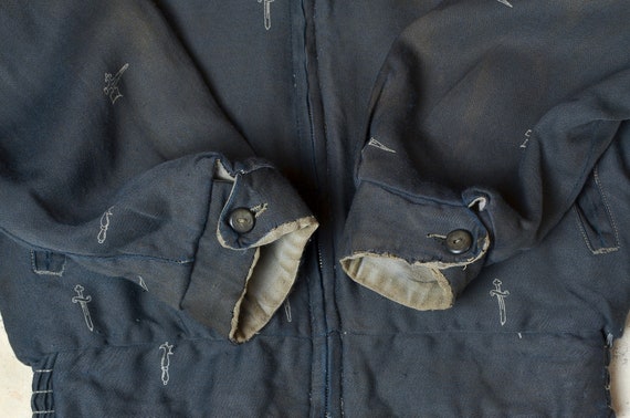 1950s Arabian Sword Ricky Jacket Black Rayon Mid Cent… - Gem