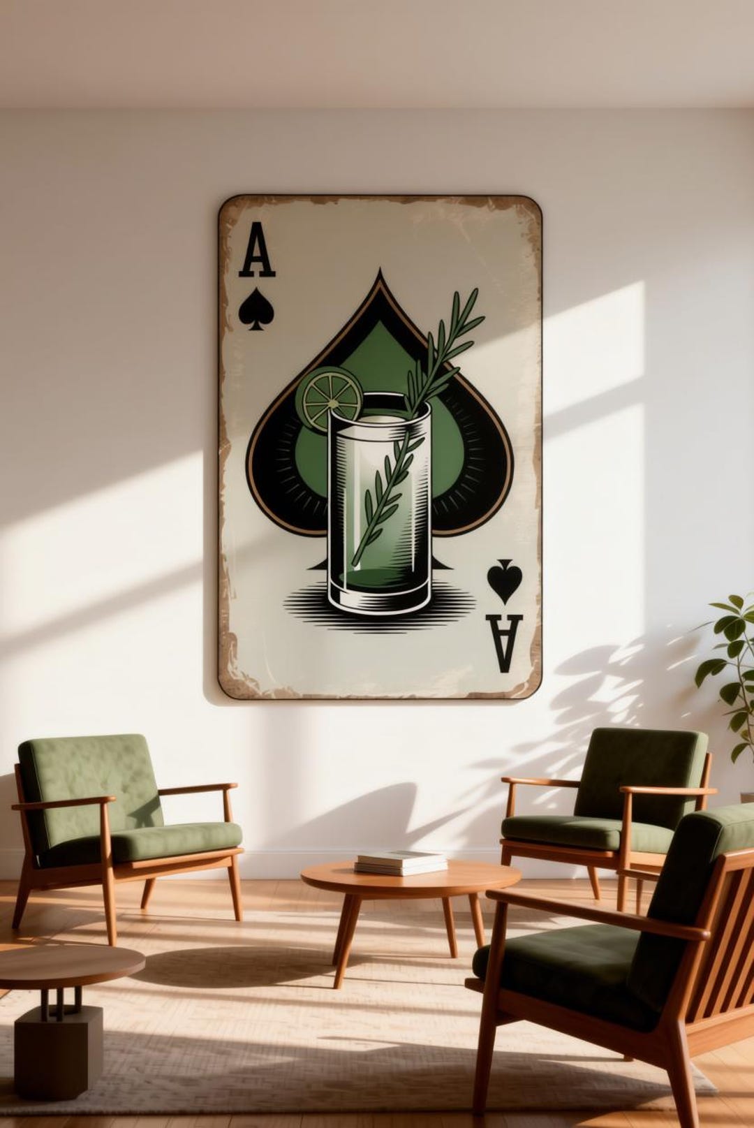 Ace Card Gin and Tonic Poster for Trendy Bar Decoration - Etsy