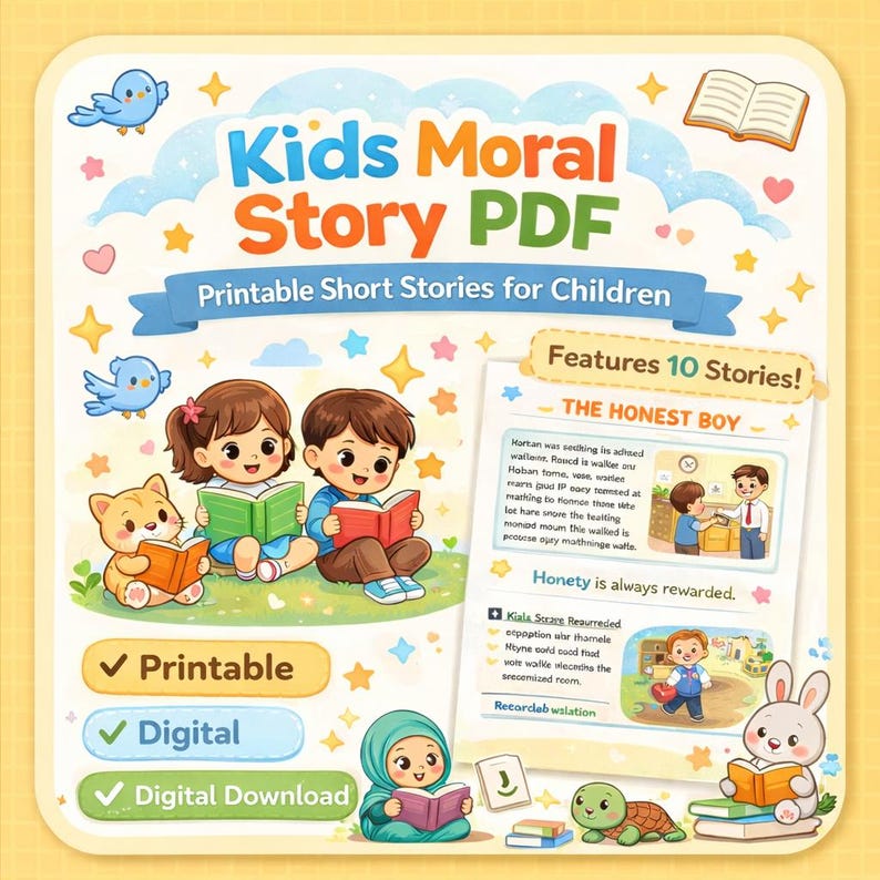 Kids Moral Story PDF | Printable Short Stories for Children | Digital ...