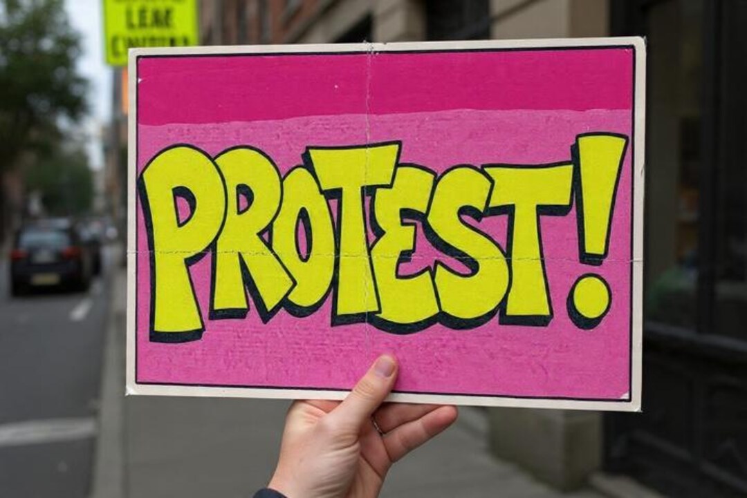 Protest! Graphic Protest Sign | Bold Graffiti Style Political Rally ...
