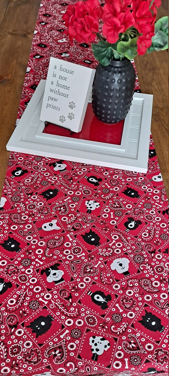 Table Runner Dog Table Runner Pet Table Runner Black and - Etsy