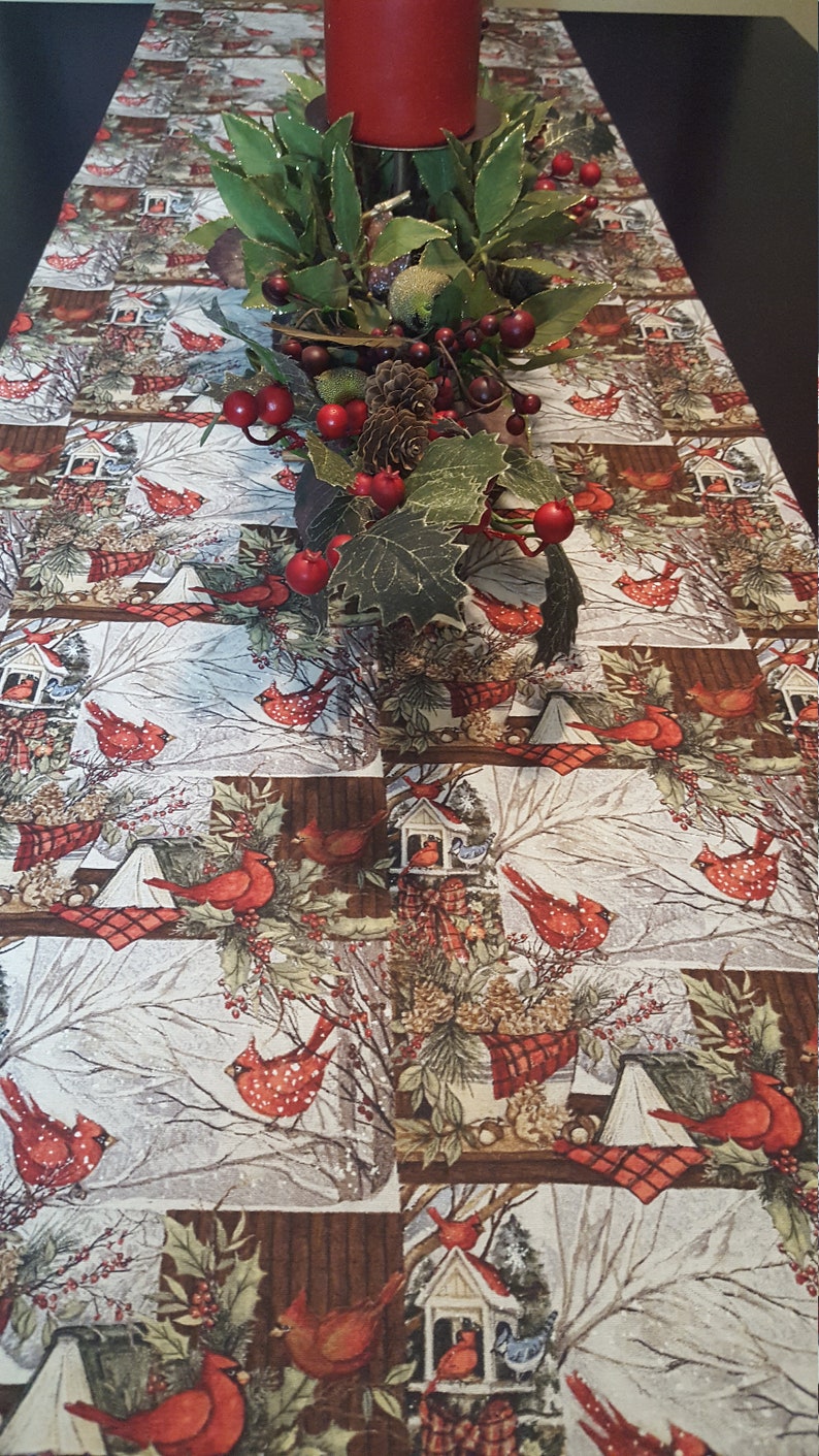 Christmas Table Runner Cardinal Christmas Runner Winter - Etsy
