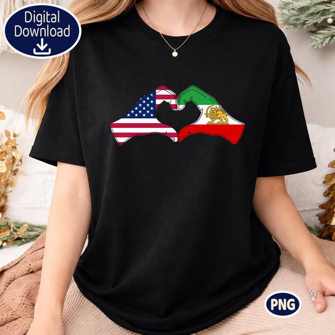 Persian American Flag PNG, USA Persia PNG File Heritage Design, Iranian ...