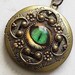 Dragon Eye Locket | Green Eye Vintage Necklace | Fire Gold Pill Box or ...