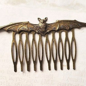 Bronze Bat Hair Comb Vampire Bat Haircomb Gothic Hair Accessories Tween ...