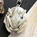Silver Oval Locket - Frog Necklace - Animal Pendant - Wetland Leaf ...