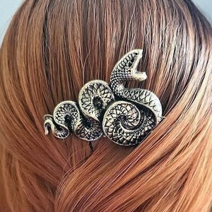Snake Haircomb | Brass Reptile Comb | Thick Coil Snake | Halloween ...