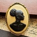 African Lady Brooch Pin | Queen Lady Cameo | Gold Brooch | Black and ...