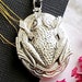 Silver Oval Locket - Frog Necklace - Animal Pendant - Wetland Leaf ...