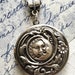 Moon Face Locket | Magical Sun Necklace | Silver Rose Flower Jewelry ...