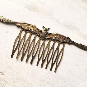 Bronze Bat Hair Comb Vampire Bat Haircomb Gothic Hair Accessories Tween ...