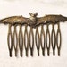 Bronze Bat Hair Comb Vampire Bat Haircomb Gothic Hair Accessories Tween ...