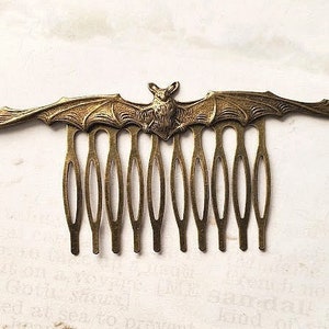 Bronze Bat Hair Comb Vampire Bat Haircomb Gothic Hair Accessories Tween ...
