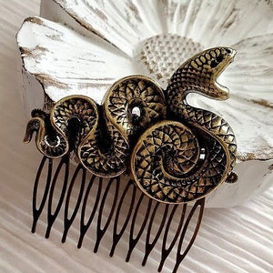 Snake Haircomb | Brass Reptile Comb | Thick Coil Snake | Halloween ...