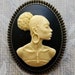 African Lady Cameo Brooch Pin Black Brown Lady Girl Female Tribal ...