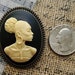 African Lady Cameo Brooch Pin Black Brown Lady Girl Female Tribal ...