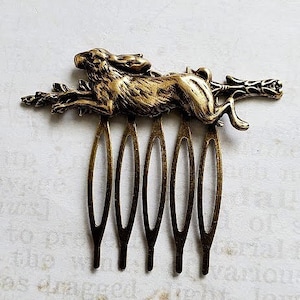 Brass Haircomb Bunny Hair Comb Vintage Look Hairpiece Bunny Lovers Hair ...