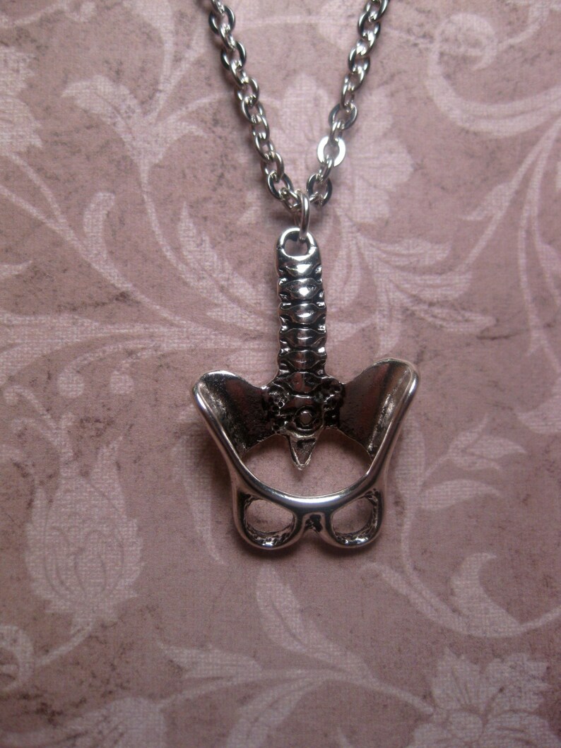 Skeleton Necklace Pelvis Silver Bones Human Anatomical - Etsy
